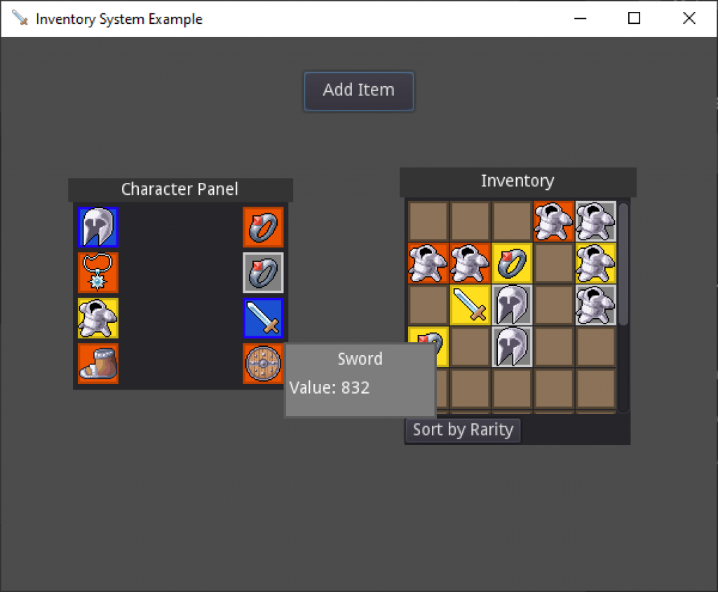 Inventory System Example – Godot Assets Marketplace
