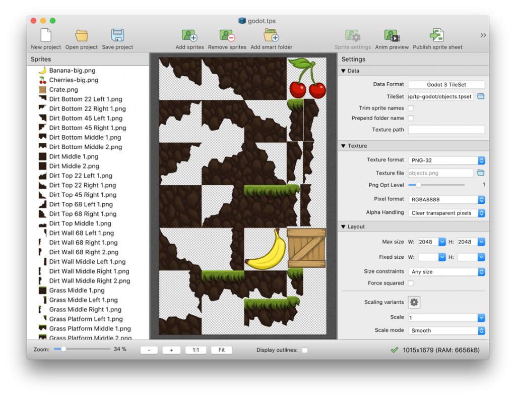 TexturePacker Importer (SpriteSheet, AtlasTexture, TileSet) – Godot ...