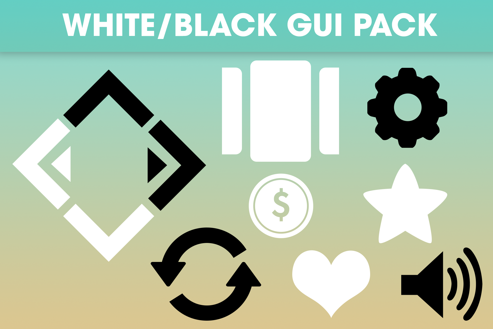 White & Black GUI Icon Pack – Godot Assets Marketplace