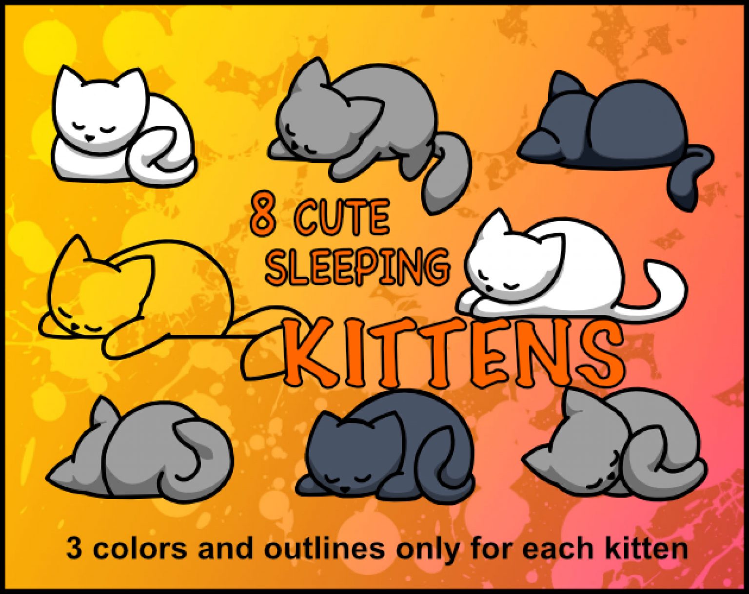 Free Sleeping Kittens 2D Images – Godot Assets Marketplace