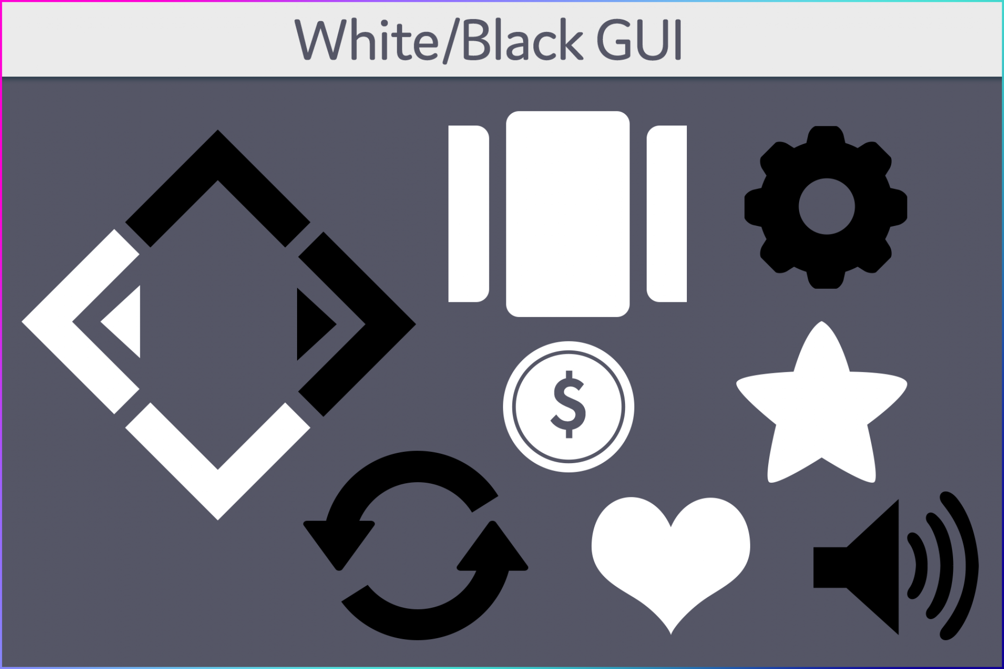 White & Black GUI Icon Pack – Godot Assets Marketplace