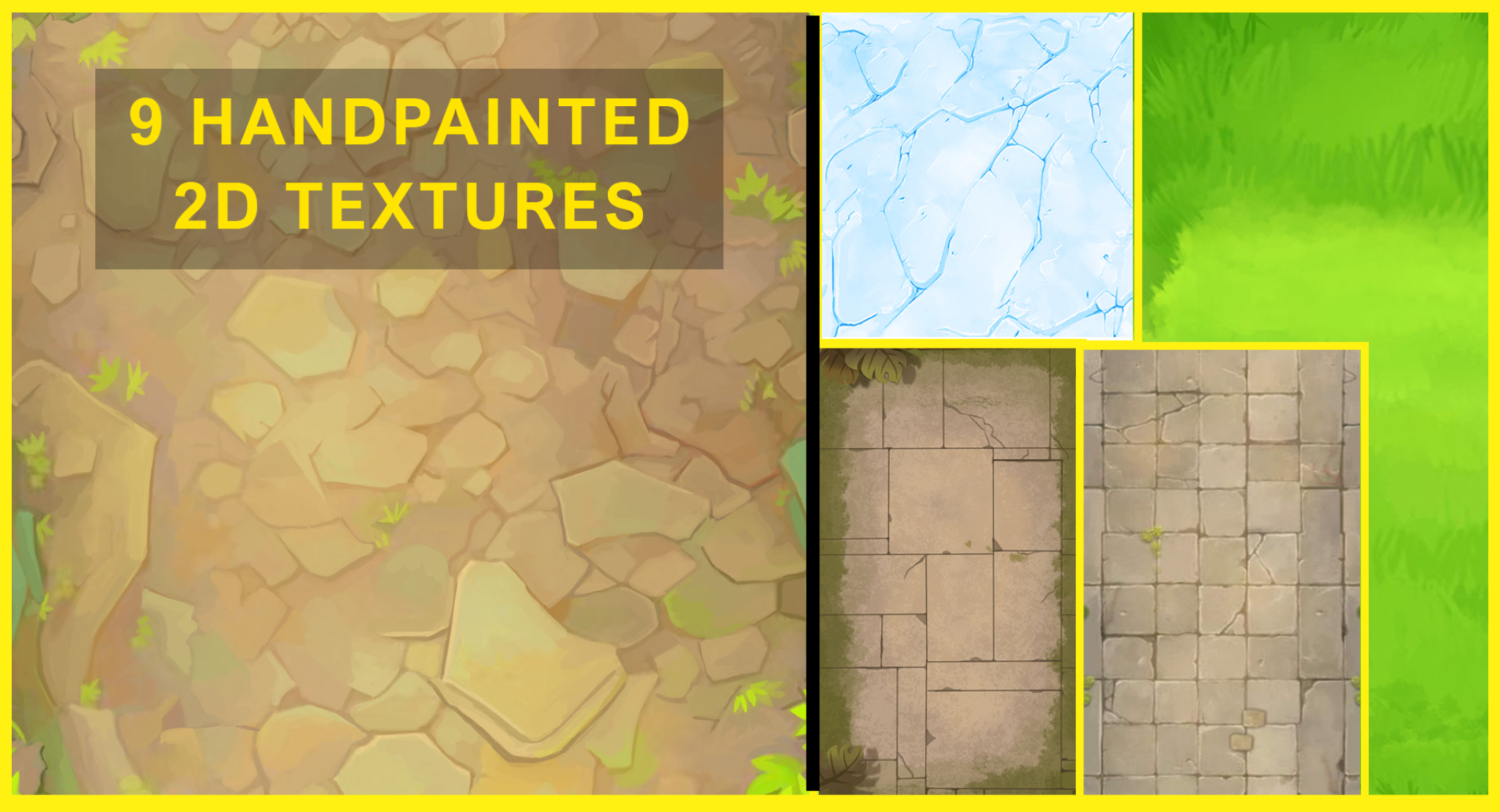 9 Seamless Handpainted 2D ground floor Textures – Godot Assets Marketplace